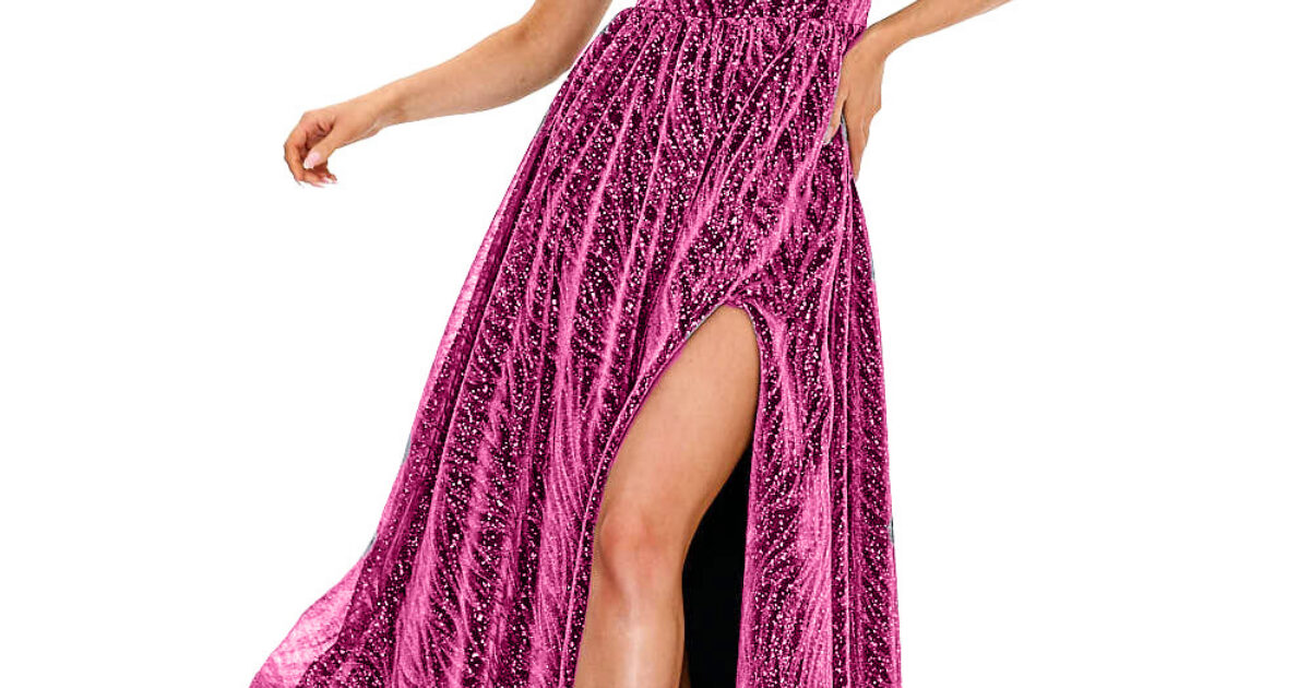 Fuchsia roze galajurk met glitters - 7514 | De Galazaak
